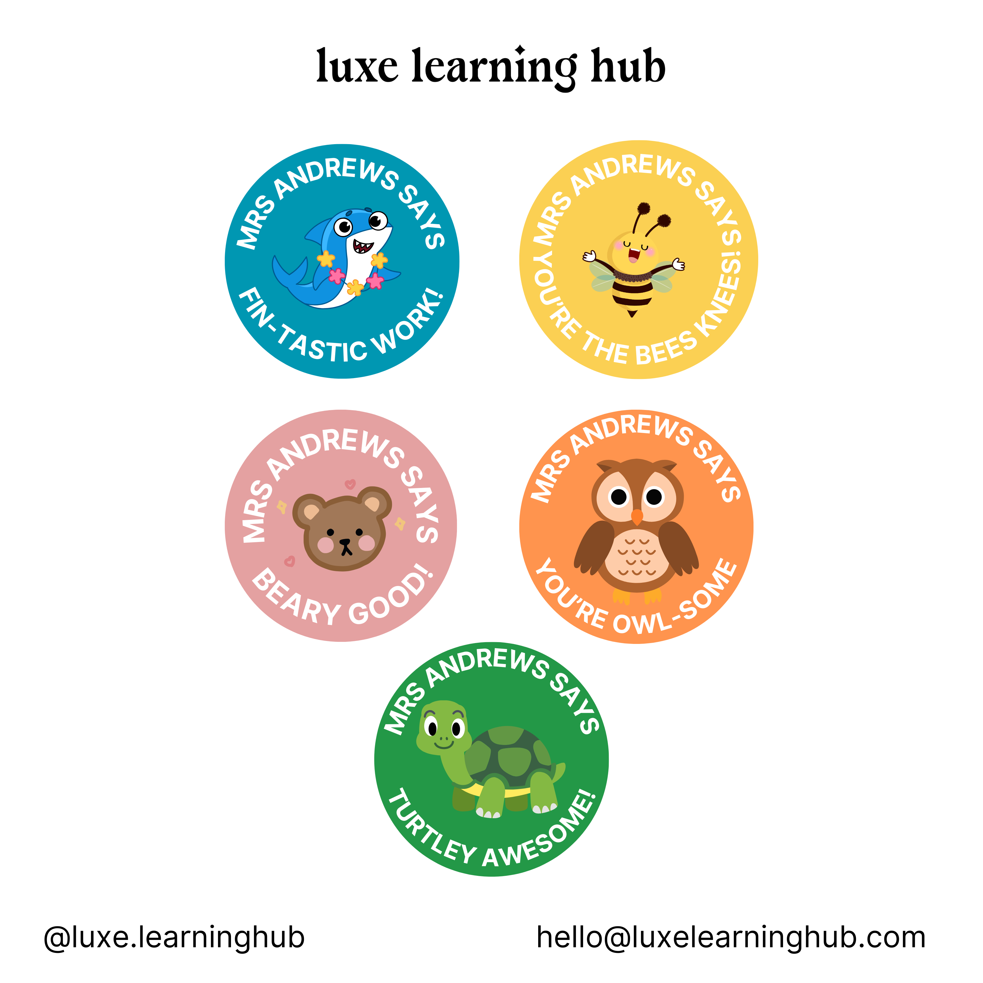 Custom Teacher Stickers, Stationery, Stamps | Teaching Resources – Luxe ...
